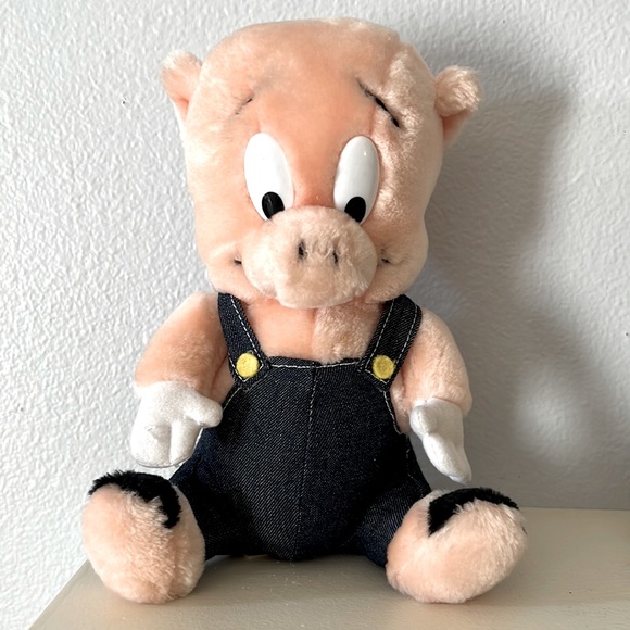 Warner Bros. | Toys | Vintage 993 Warner Bros Porky Pig Plush Toy ...